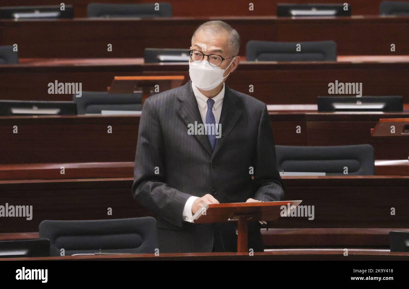 Professor Lo Chung-mau, Secretary for Health attends a Legco meeting at ...