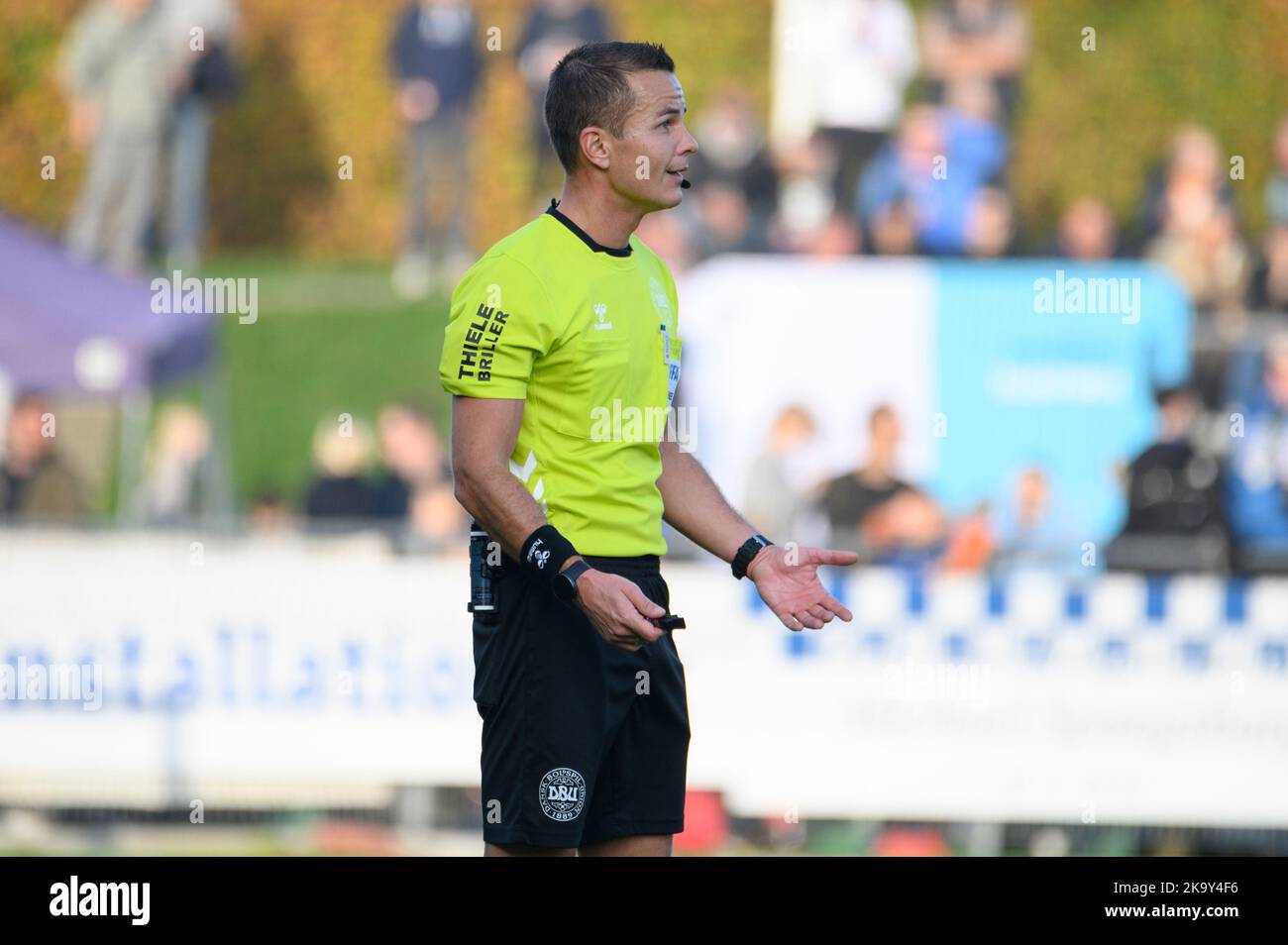 Lyngby, Denmark. 30th Oct, 2022. Referee Morten Krogh seen during the ...