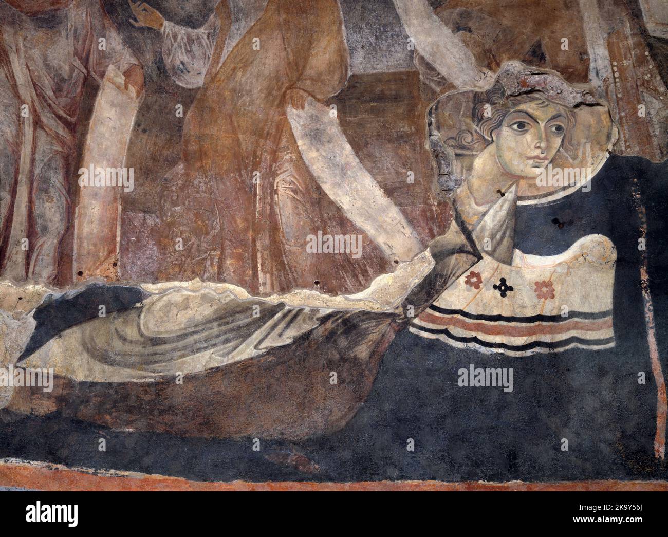 Mural painting of flying Angel from 10th century of Rotunda (rotonda ...