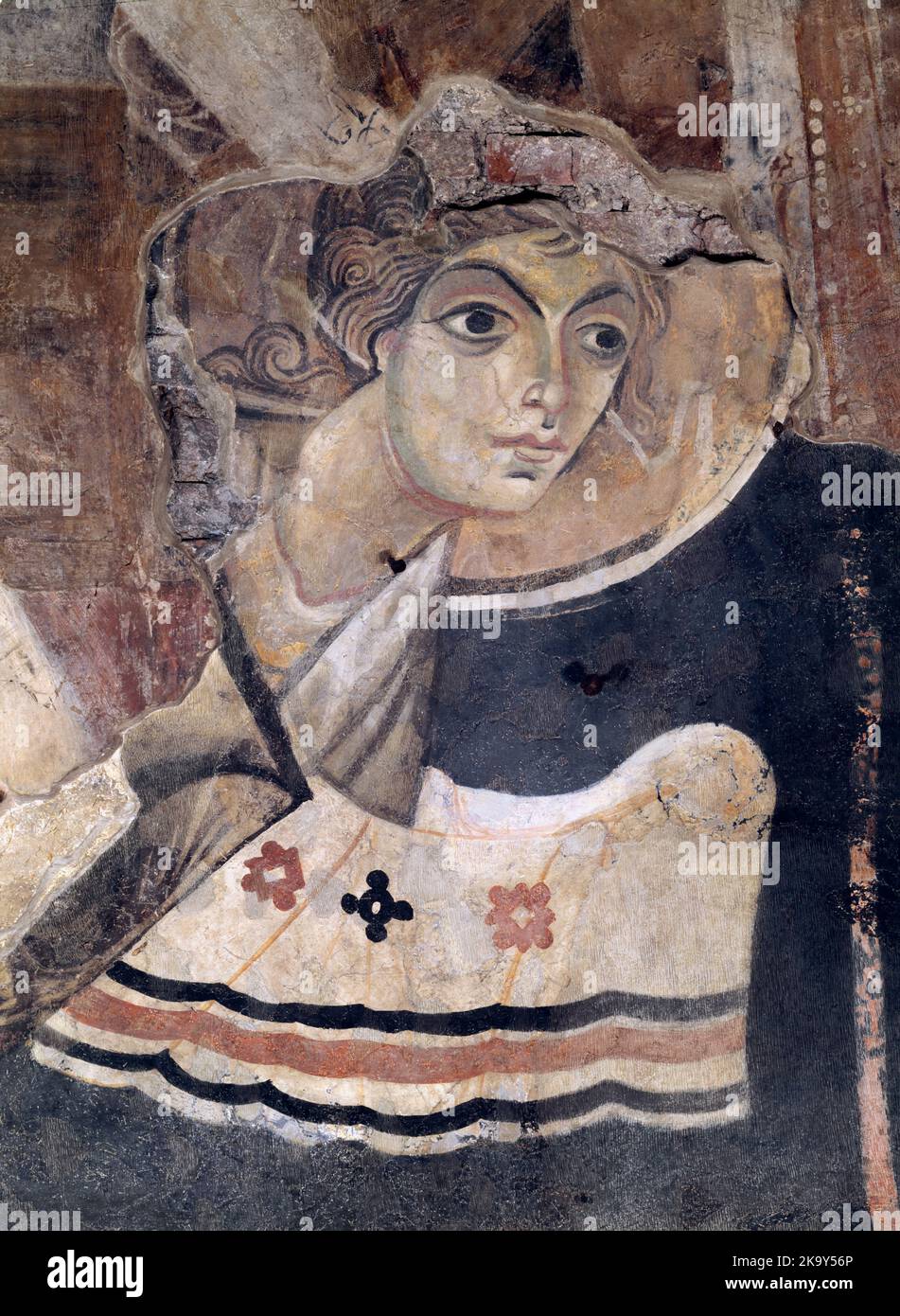 Mural painting of flying Angel from 10th century of Rotunda (rotonda ...
