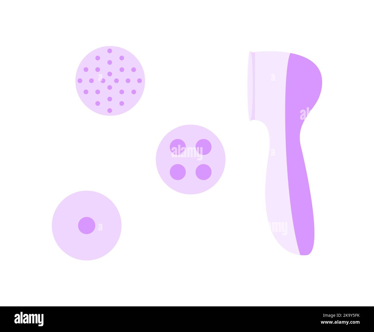 Beautiful tool for massage with a set of different attachments Stock ...