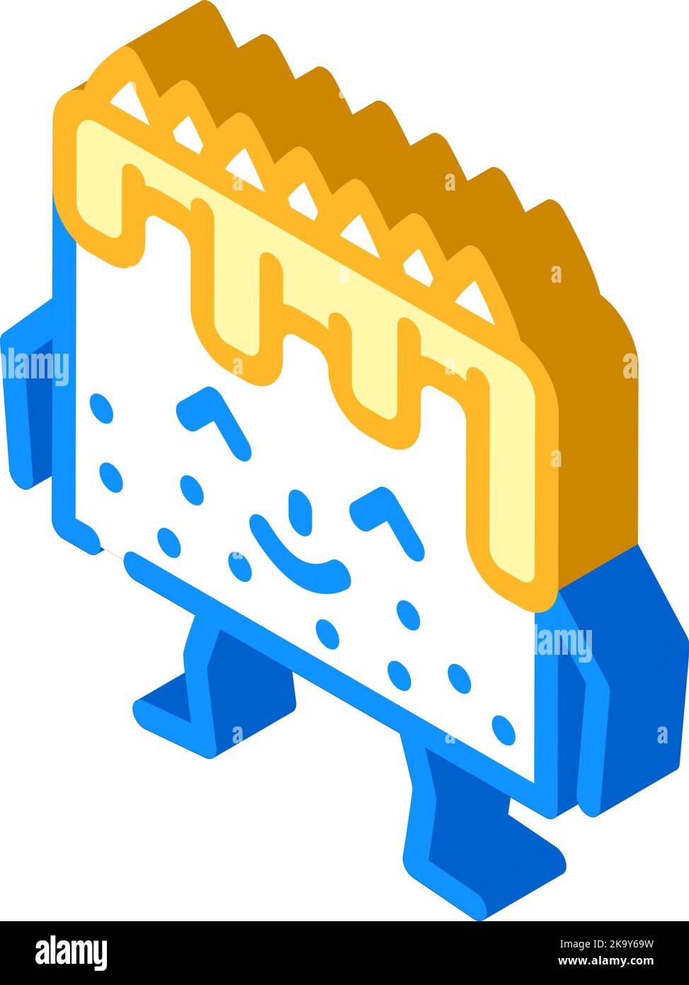 cake dessert character isometric icon vector illustration Stock Vector ...