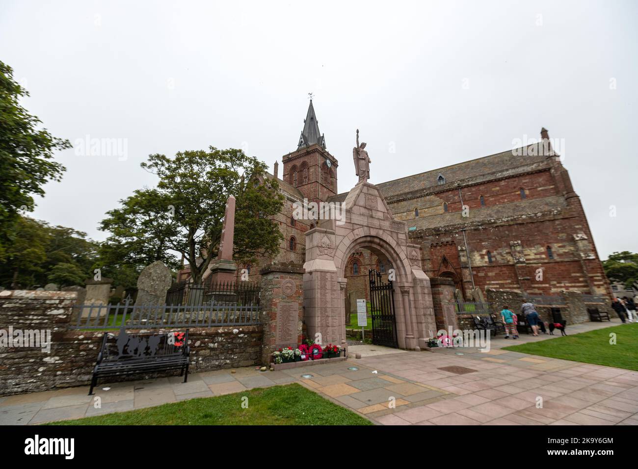 Lateral entrance, St Magnus Cathedral, Kirkwall, Orkney, an archipelago ...