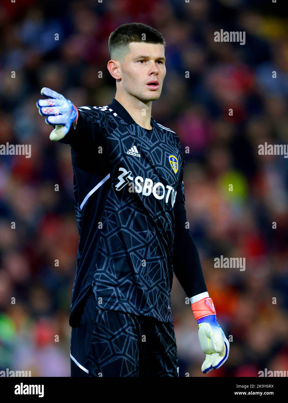 Leeds United goalkeeper Illan Meslier during the Premier League match ...