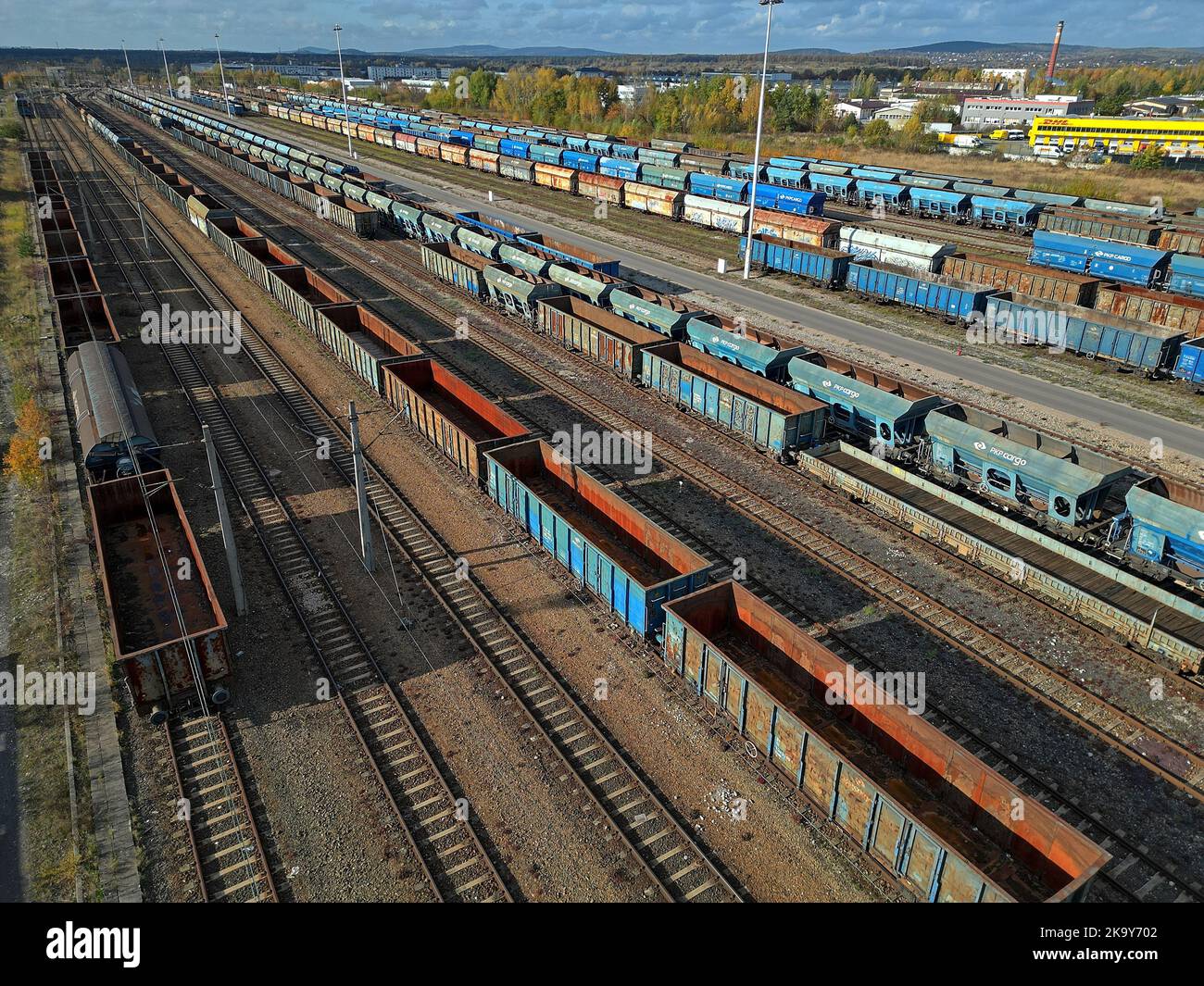 Lechia sports stadium in Gdańsk. The sun illuminates the facade of the ...