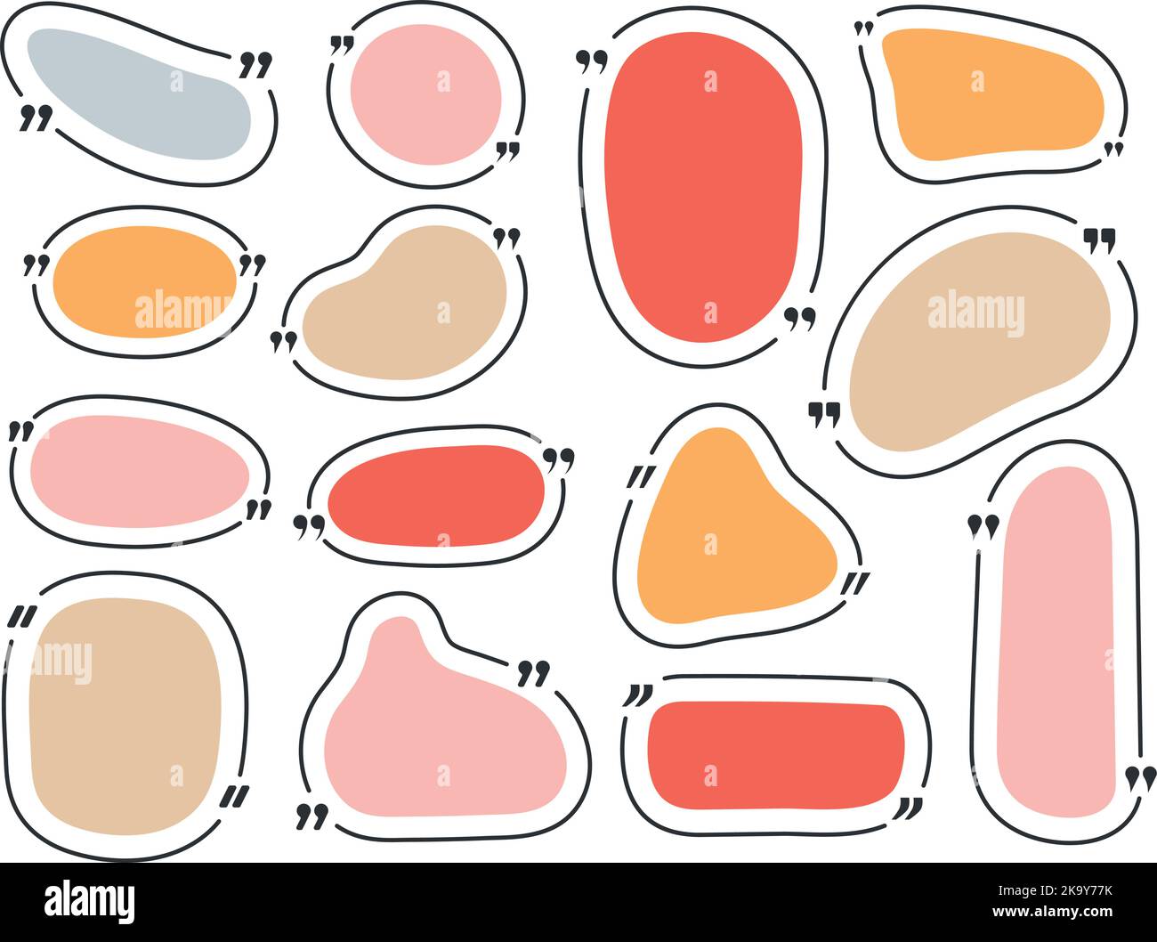 Various shapes quotes frames. Message speech bubbles and brackets ...