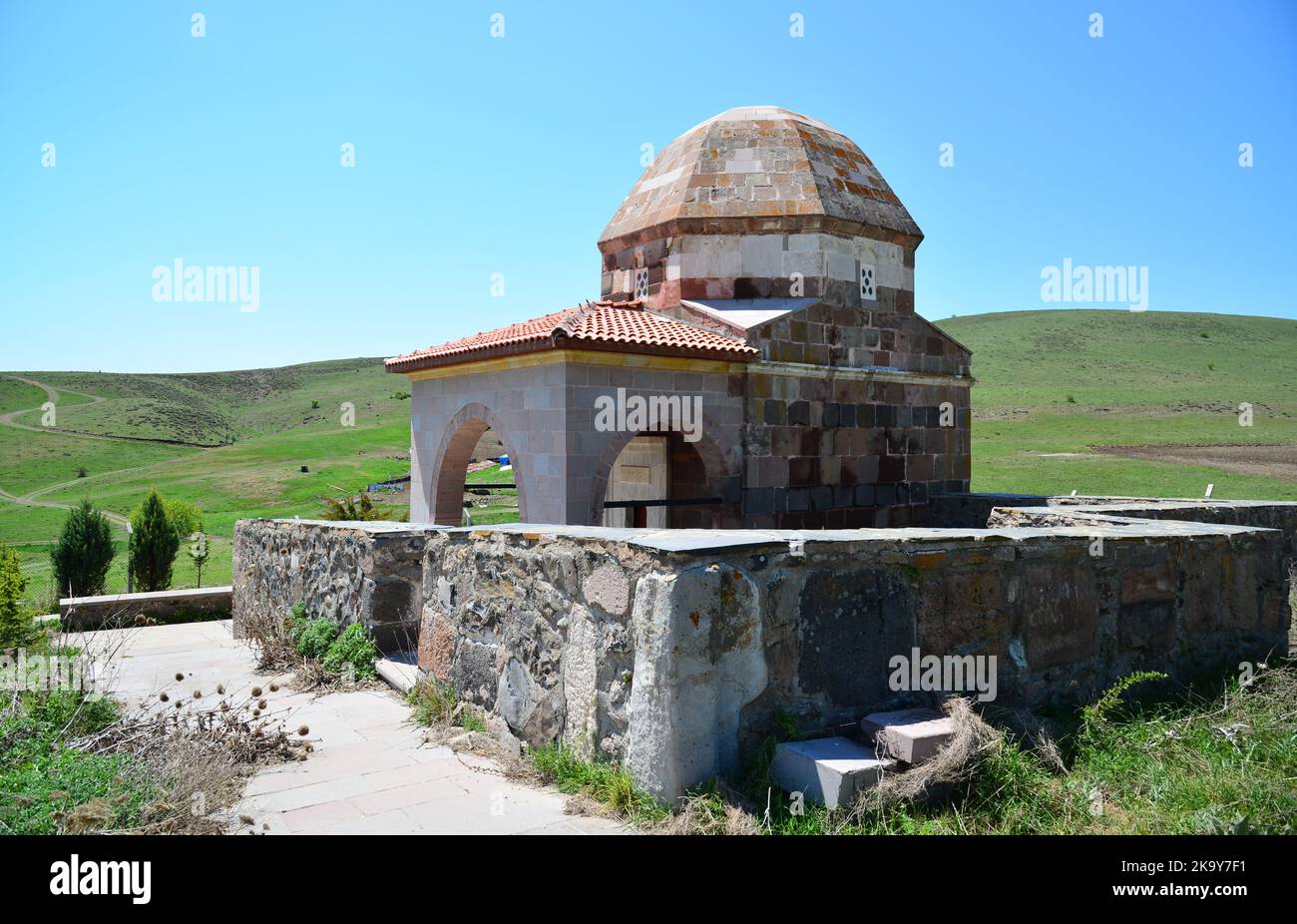 Haci Tugrul Baba Tomb, located in the countryside of the Turkish city ...