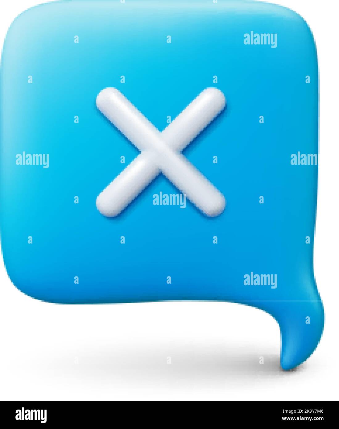 Balloon 3d with reject sign. Message speech bubble, talk chat or ...