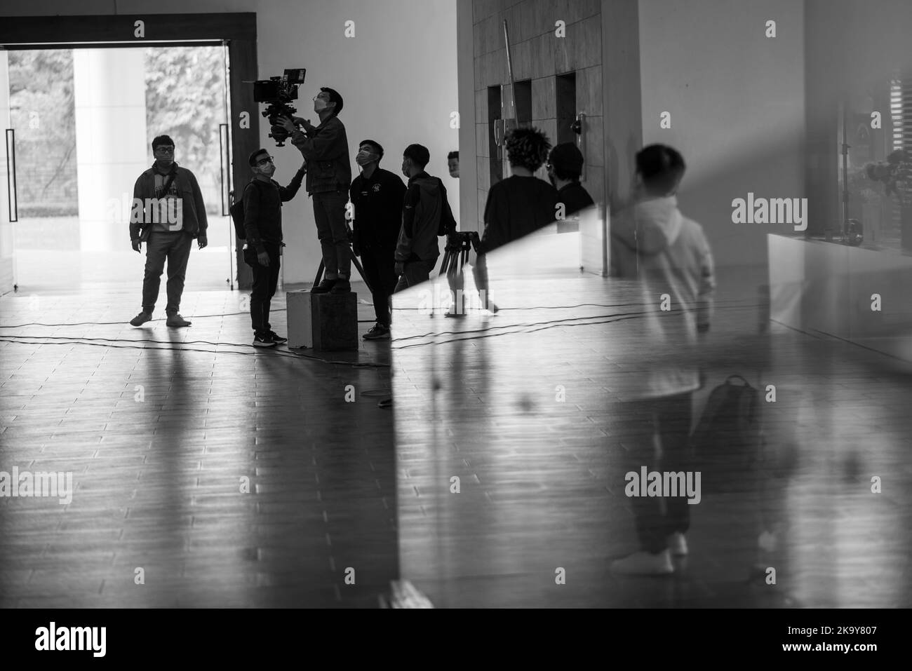 Video lighting Black and White Stock Photos & Images - Alamy