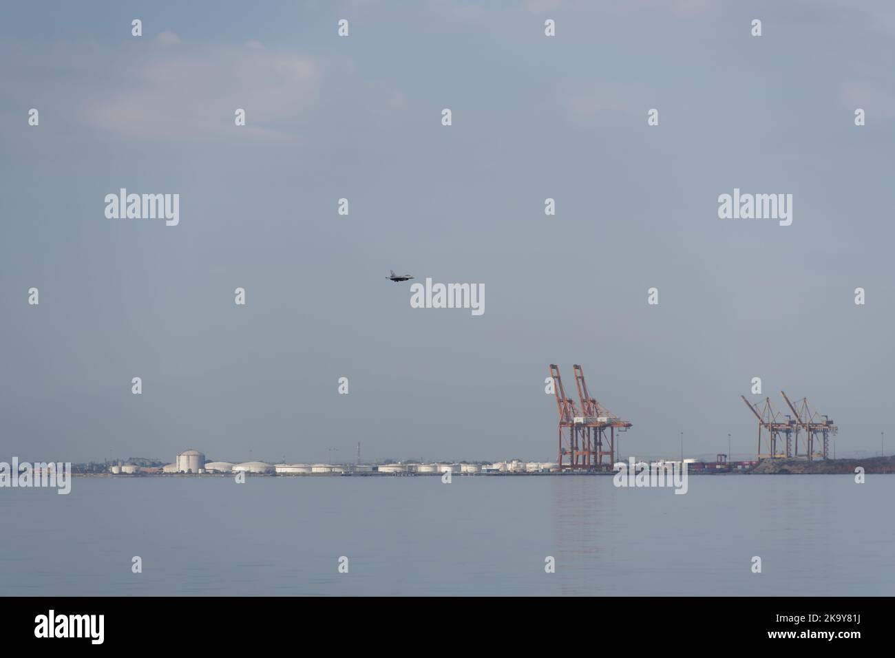 F-16C Block 52 plus fighter demonstrating flight air show. HAF Hellenic ...
