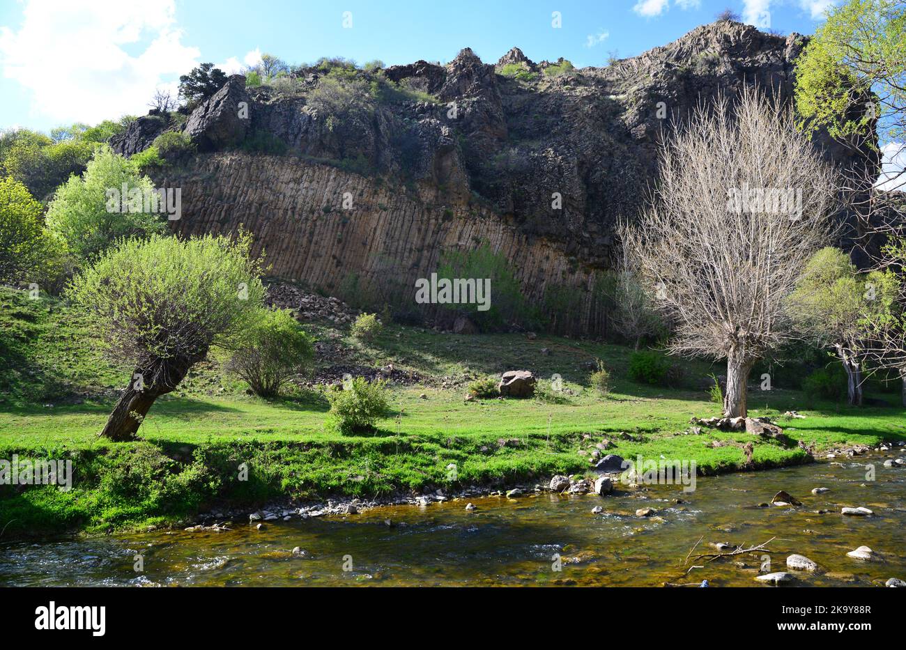 Ancient Guvem Basalt Columns is in Kizilcahamam, Ankara, Turkey Stock ...