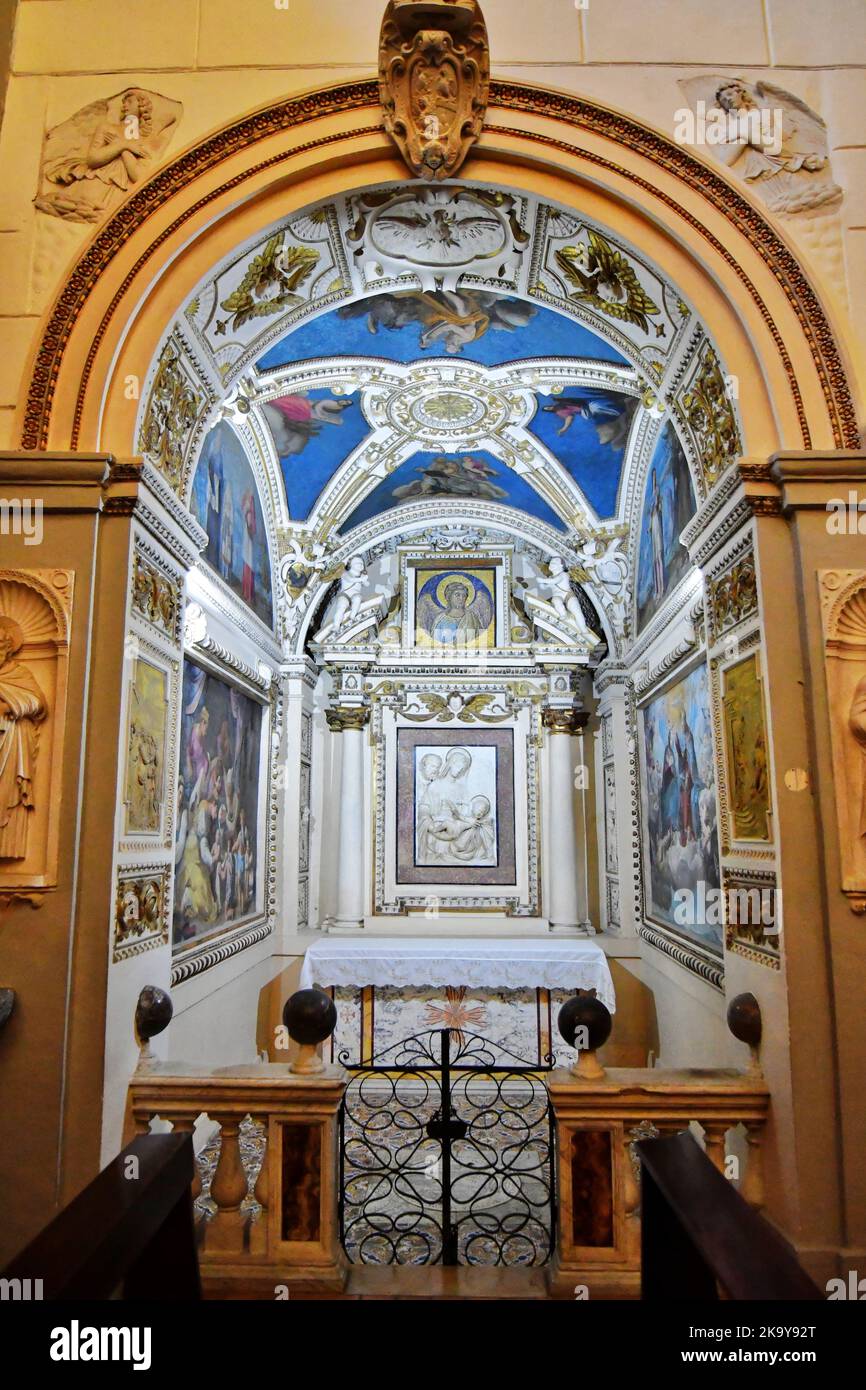 The interior of an ancient church in Boville Ernica, a historic town in ...
