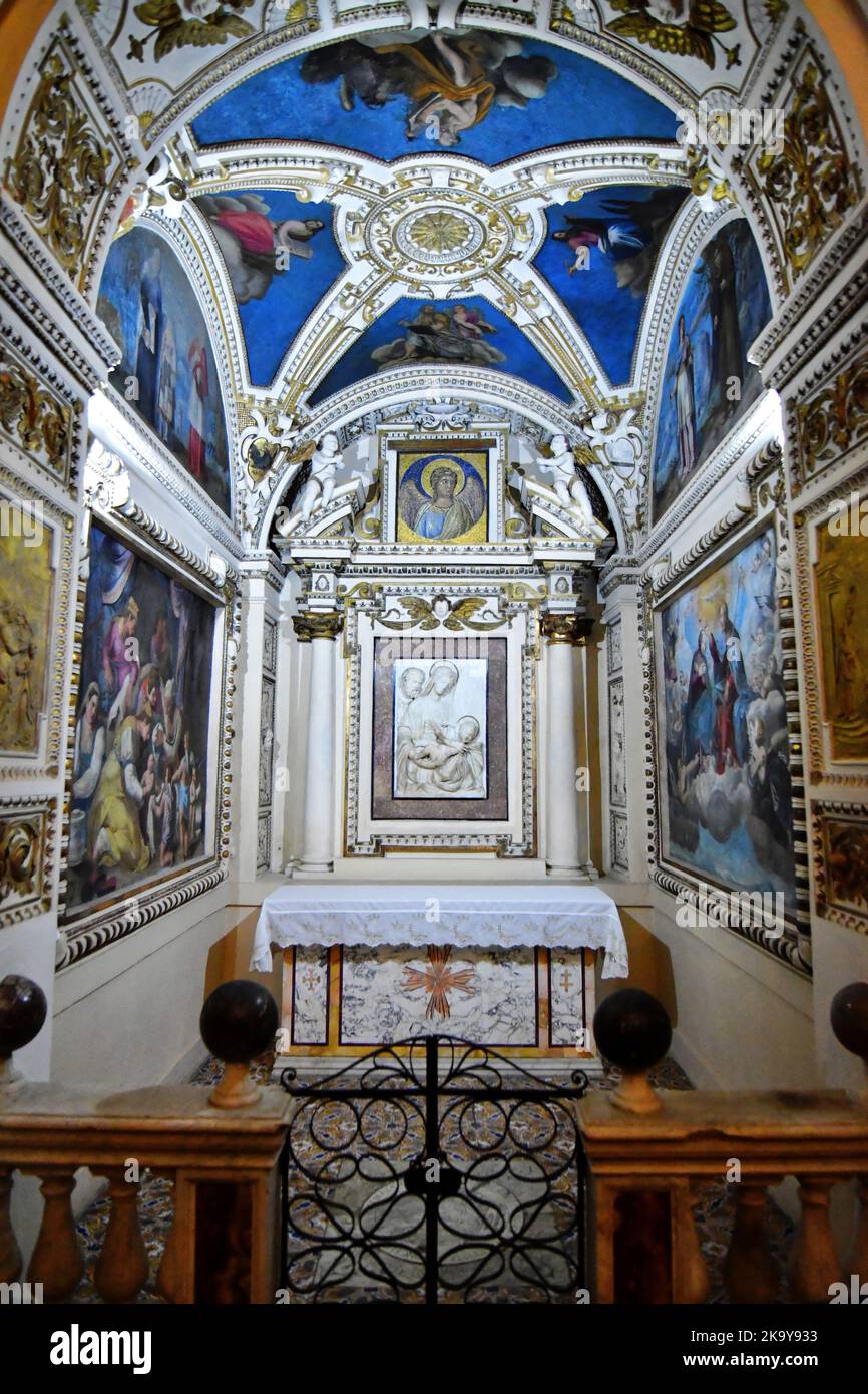 The interior of an ancient church in Boville Ernica, a historic town in ...