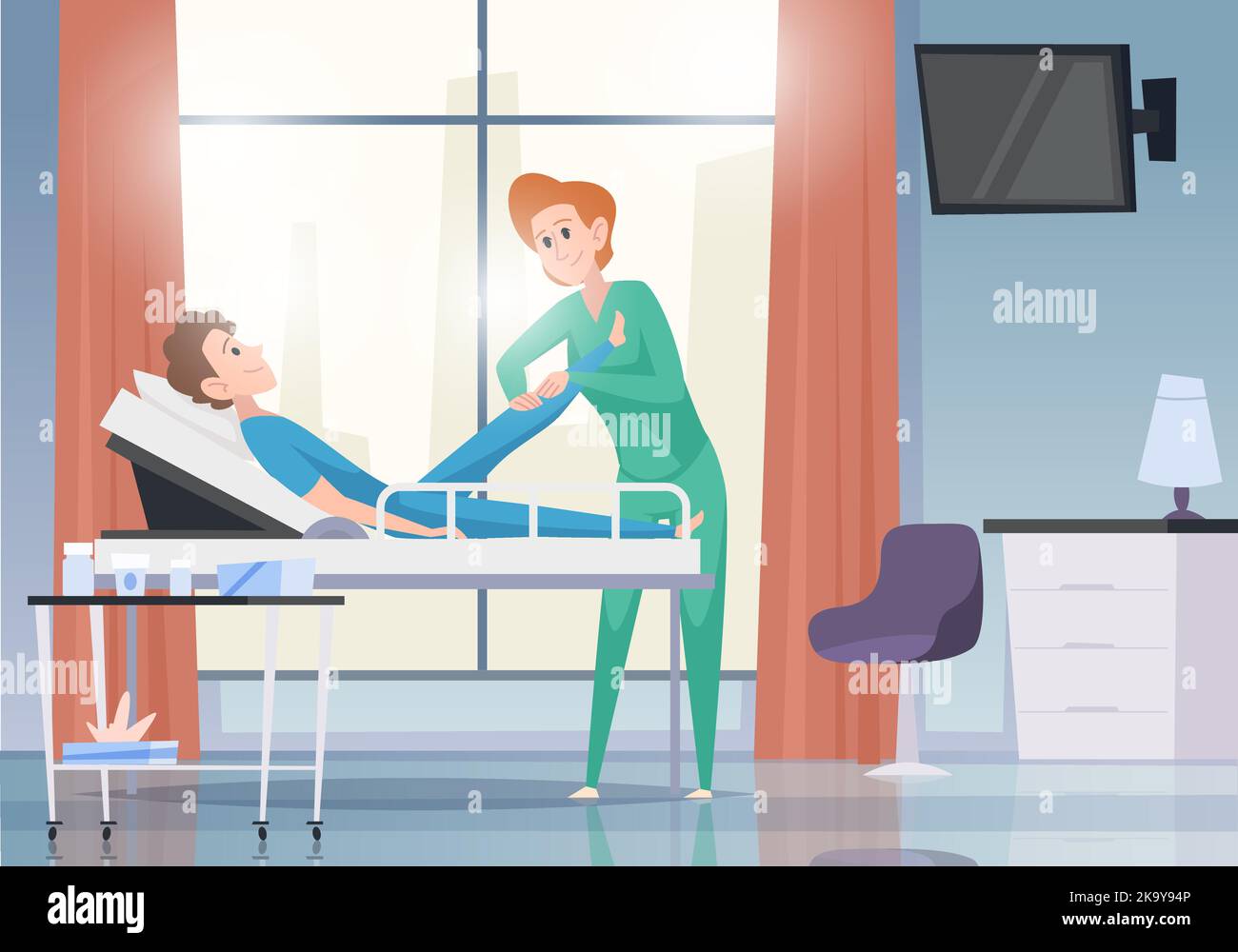 Rehabilitation persons. Medical background with disabled characters in ...