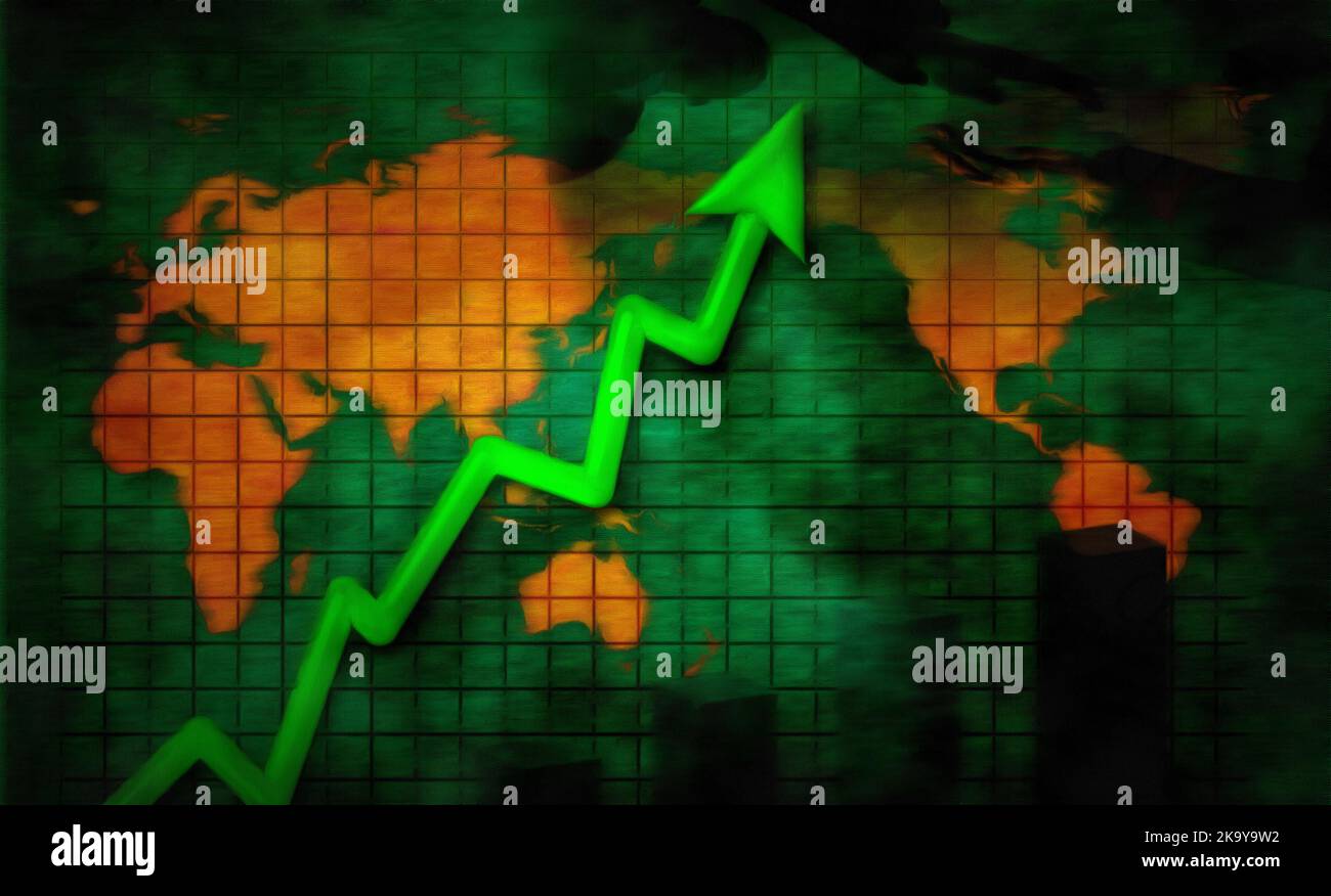 Business charts and world map. 3D rendering Stock Photo - Alamy