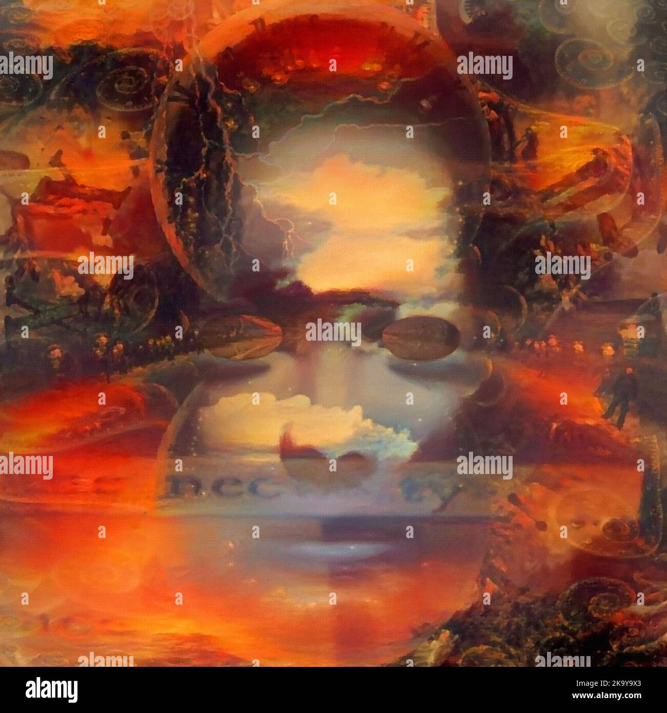 Unreal dreams. Surreal painting. 3D rendering Stock Photo - Alamy