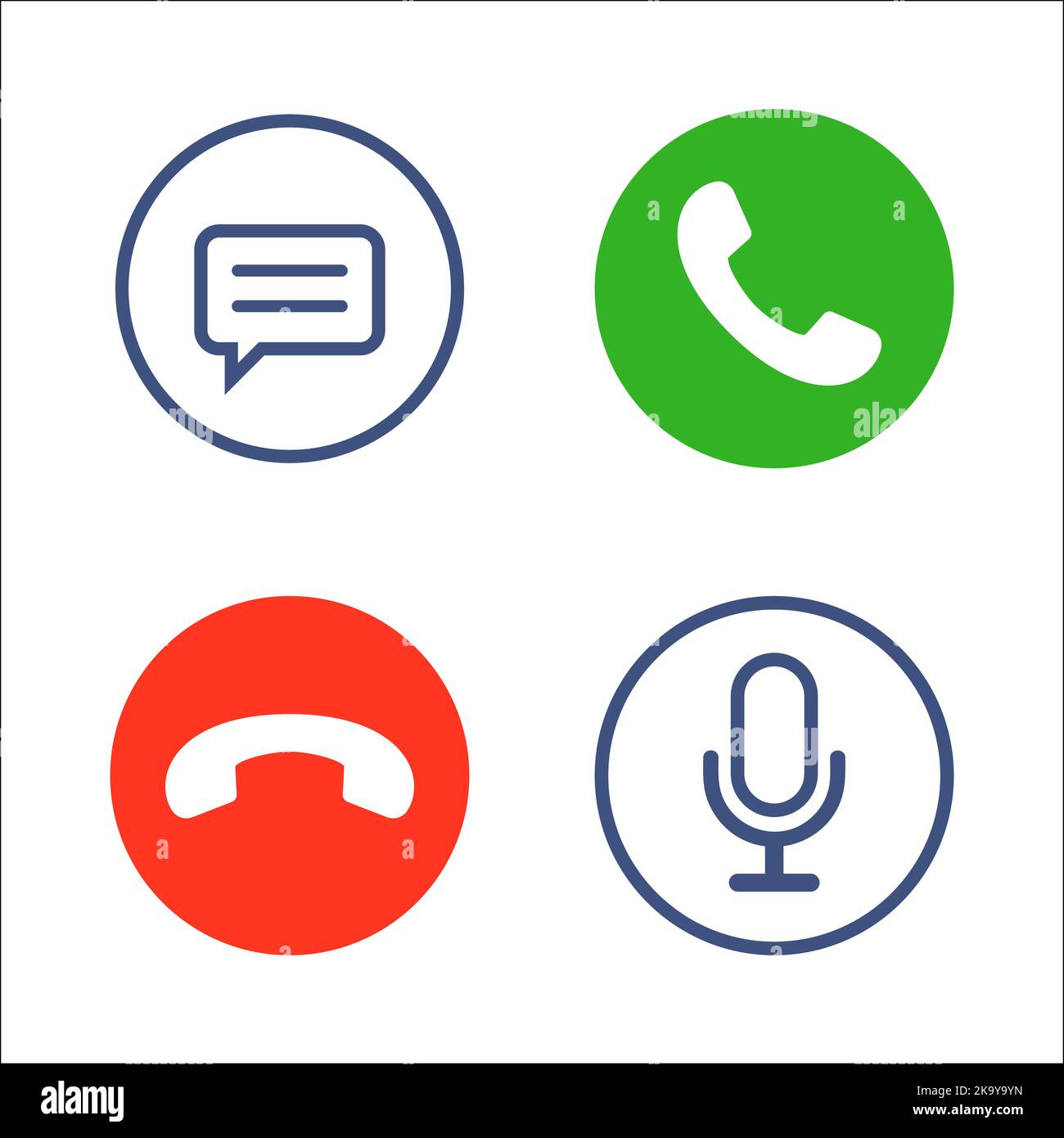 Phone icon set. Telephone symbol. Accept the call, end the call ...