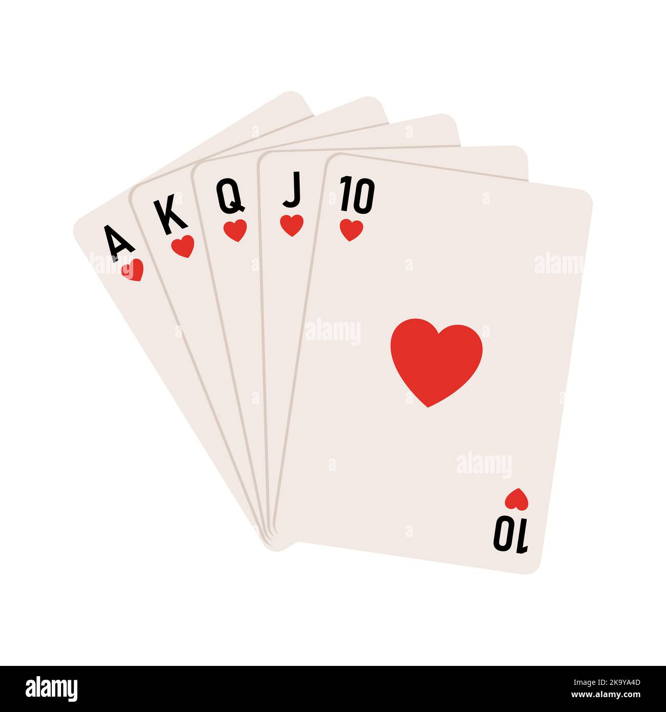Royal straight flush playing cards. Vector illustration Stock Vector ...