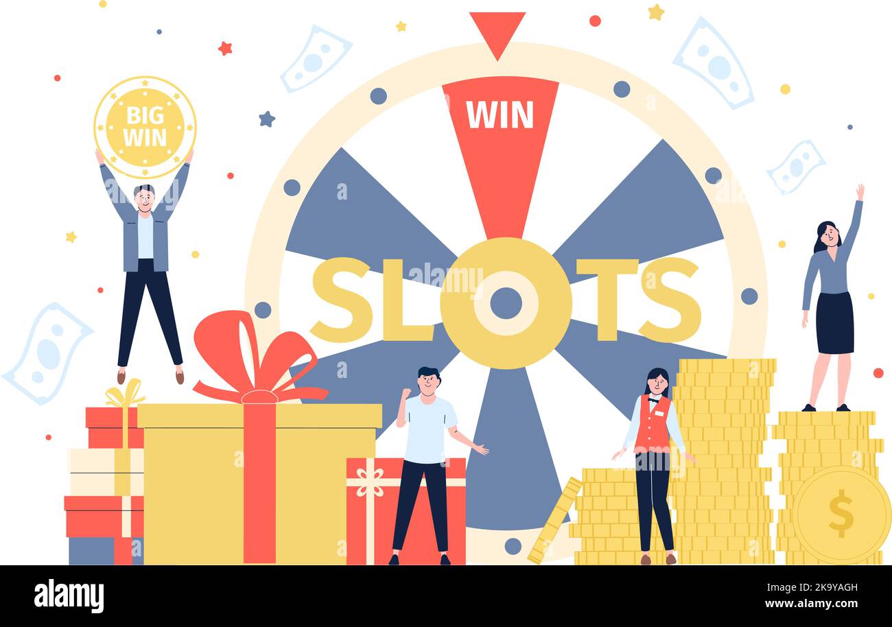 Fortune wheel and happy people. Woman win prize on gambling show. Sale ...