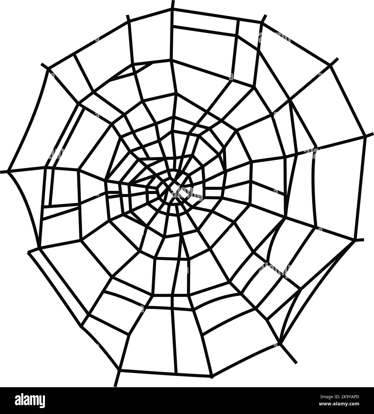 Cobweb. Halloween monochrome spiderweb, decor element isolated on white ...