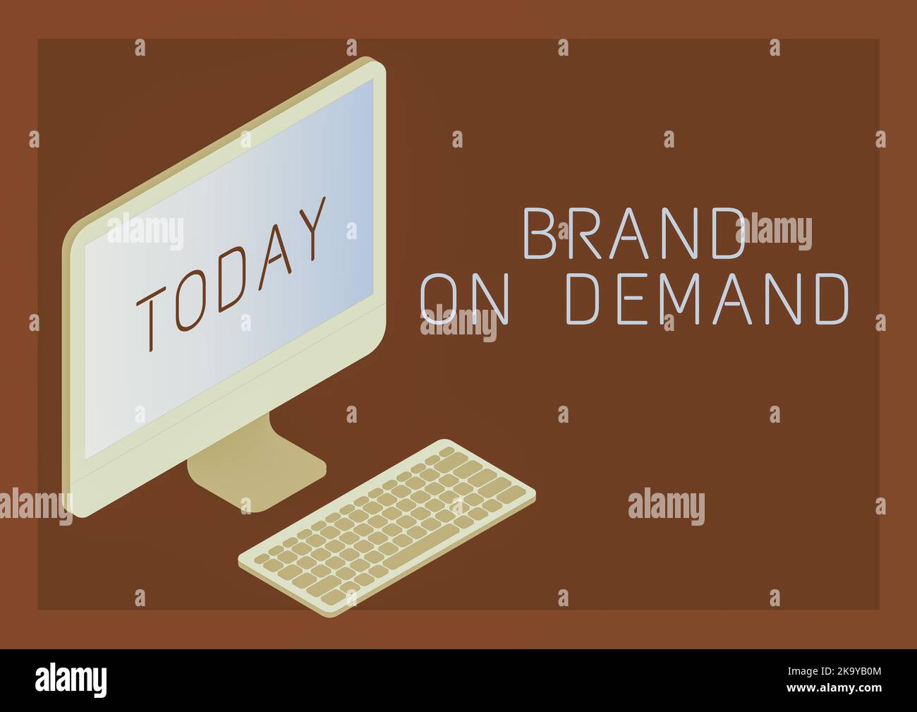 Text caption presenting Brand On Demand. Word Written on Products or ...