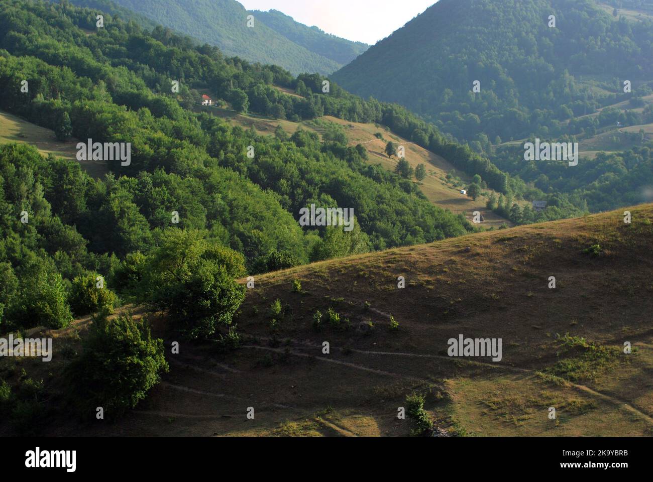 Mountains, hills, fields and forest . Nature of Balkan Stock Photo - Alamy
