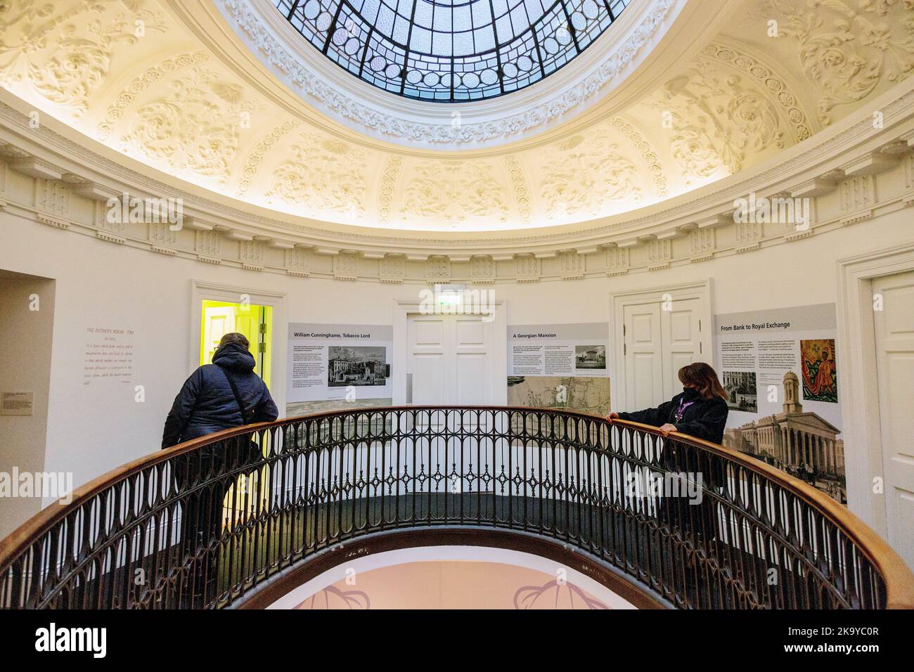 Interior showing the stained glass dome skylight, Gallery of Modern Art ...