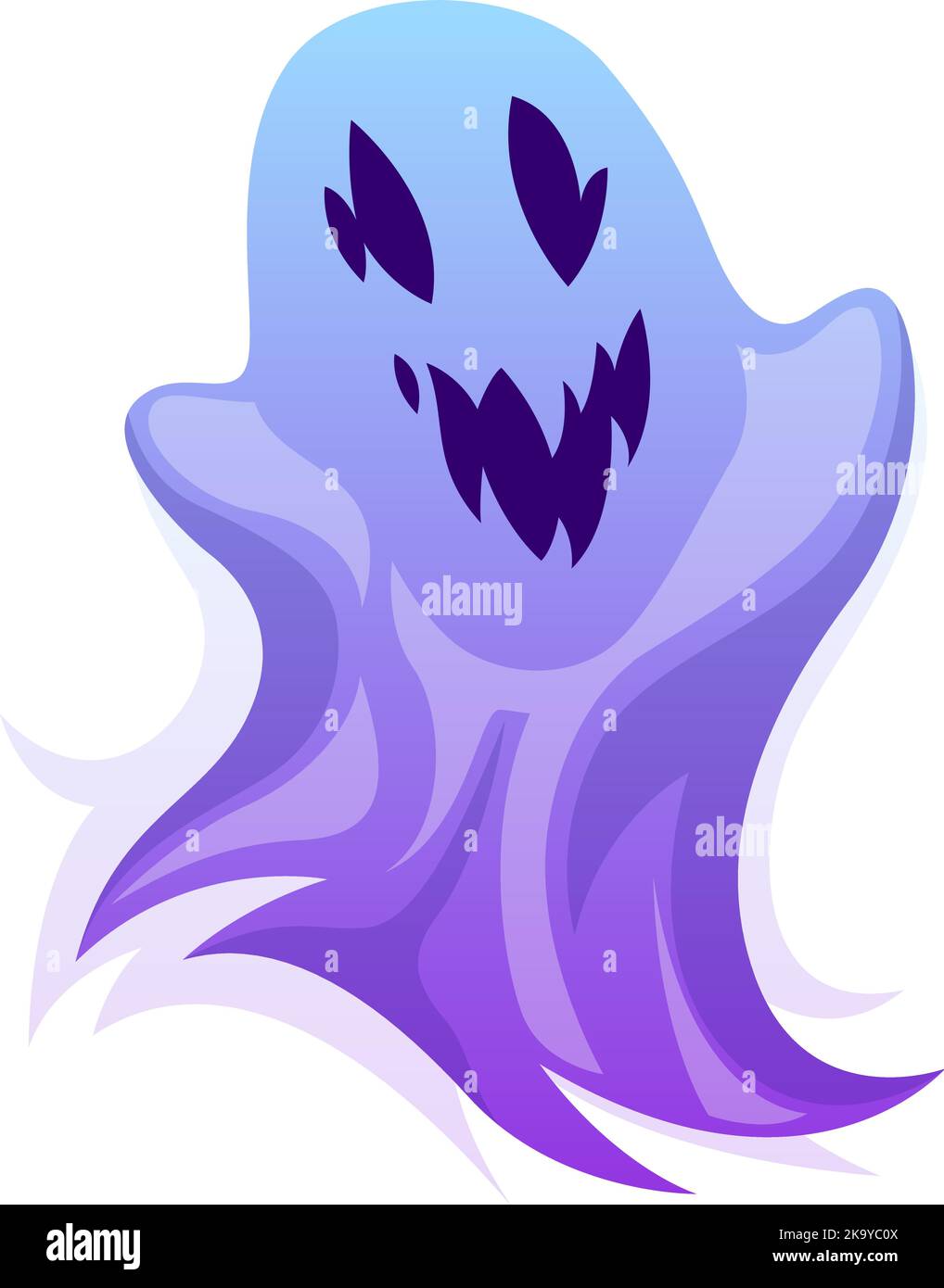 Ghost character. Halloween scary ghostly monster, purple spooks evil ...
