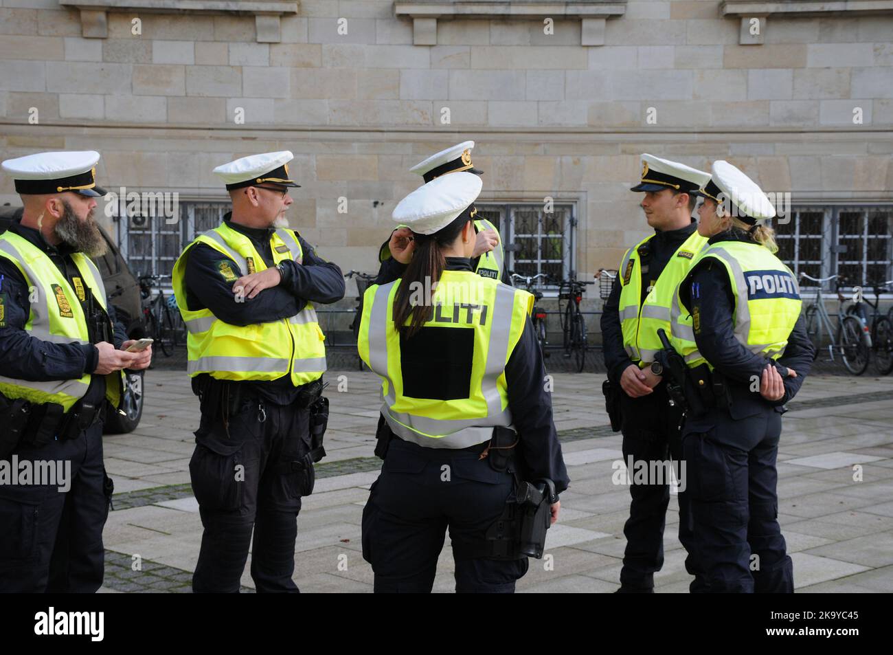 Copenhagen/Denmark/30 October 2022/ Danih police officers on duty in ...