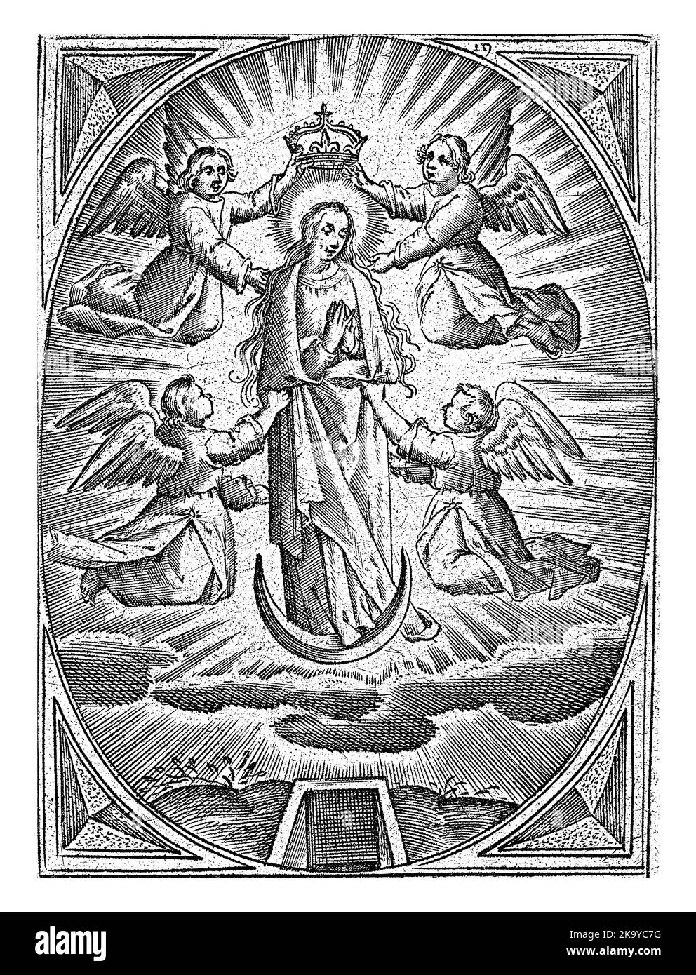 Mary on the Crescent Moon, Joannes Galle, c. 1626 - c. 1676 Assumption ...