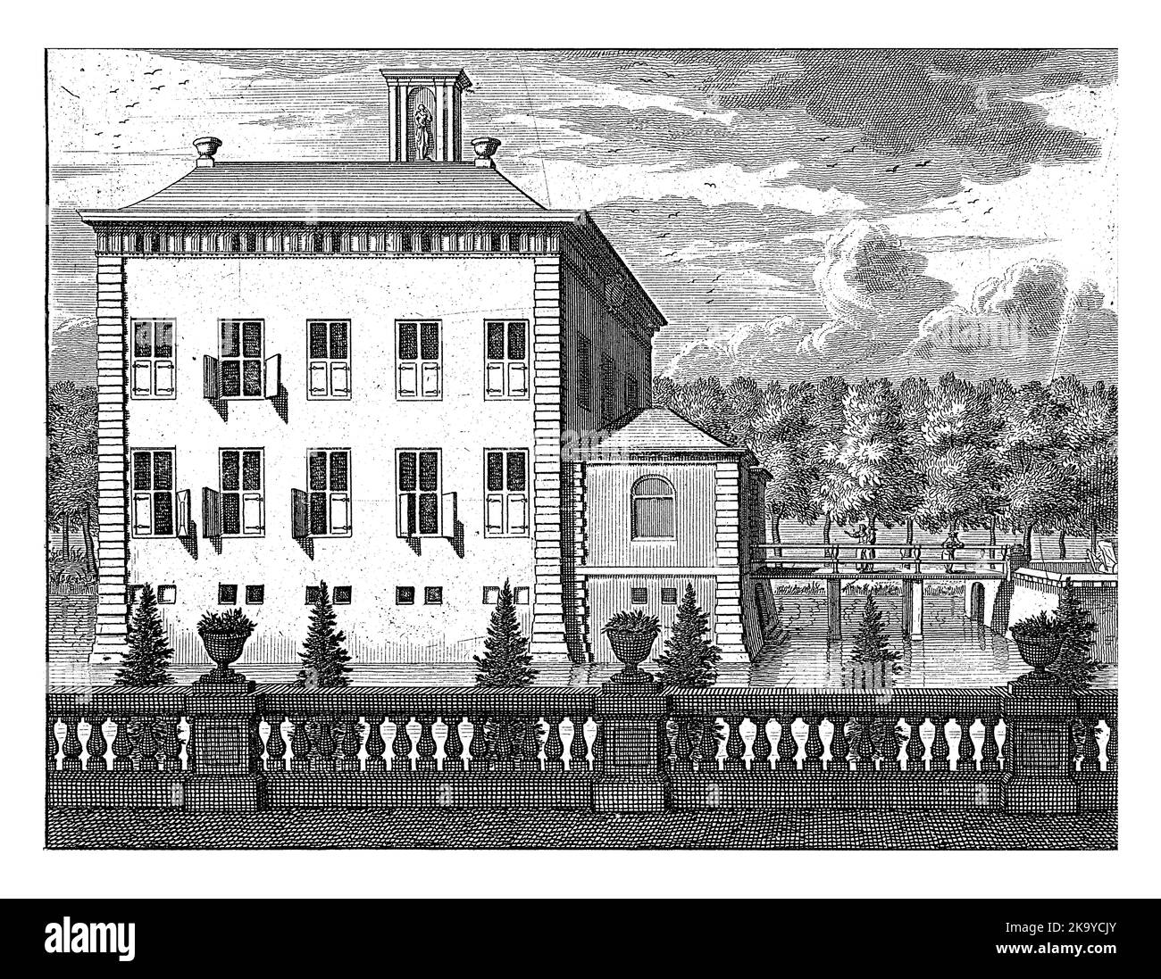 Side view of Castle Gunterstein, Breukelen, Joseph Mulder, 1680 - 1696 ...
