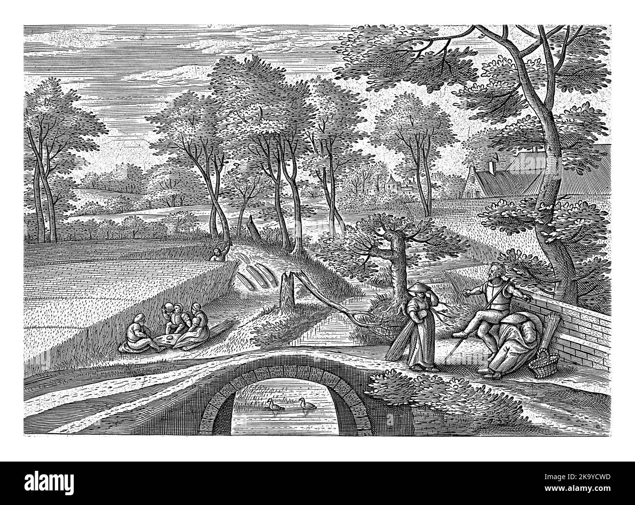 Summer landscape with summer scenes. August is the harvest month ...