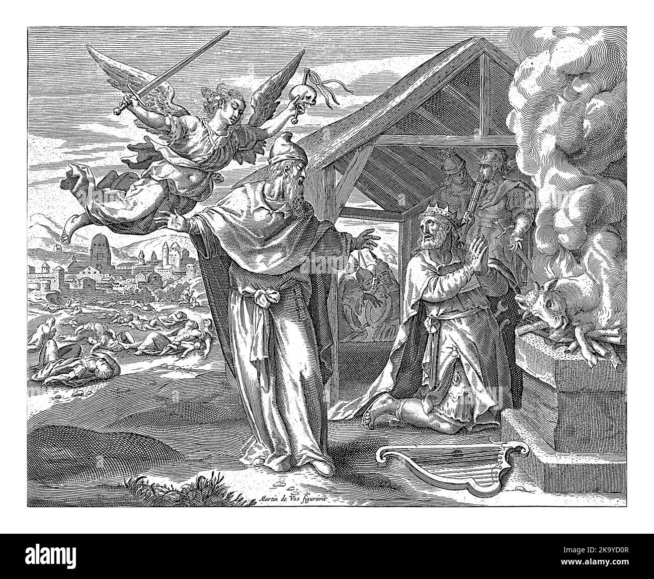 King David Sacrifices to God and Sees the Angel of Death, anonymous ...