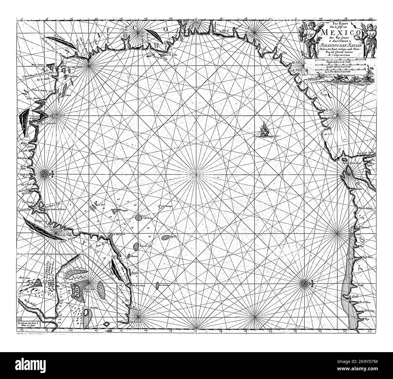 Passport map of the Gulf of Mexico and the Gulf Campeche, with an inset ...
