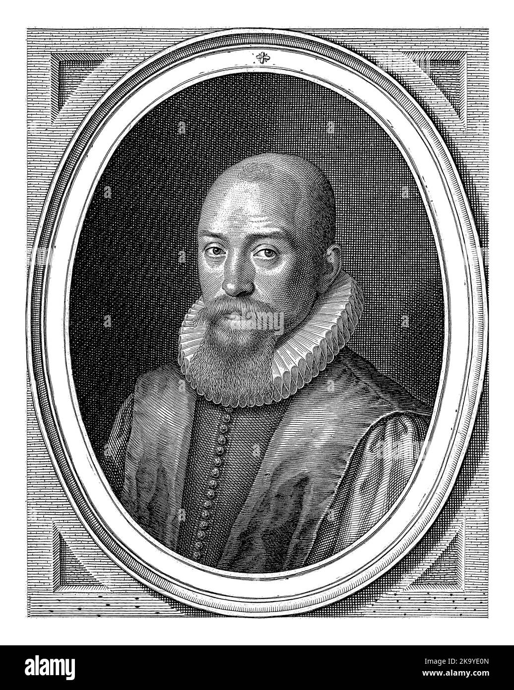 Portrait of Simon Episcopius at the age of 40, Willem Jacobsz. Delff ...