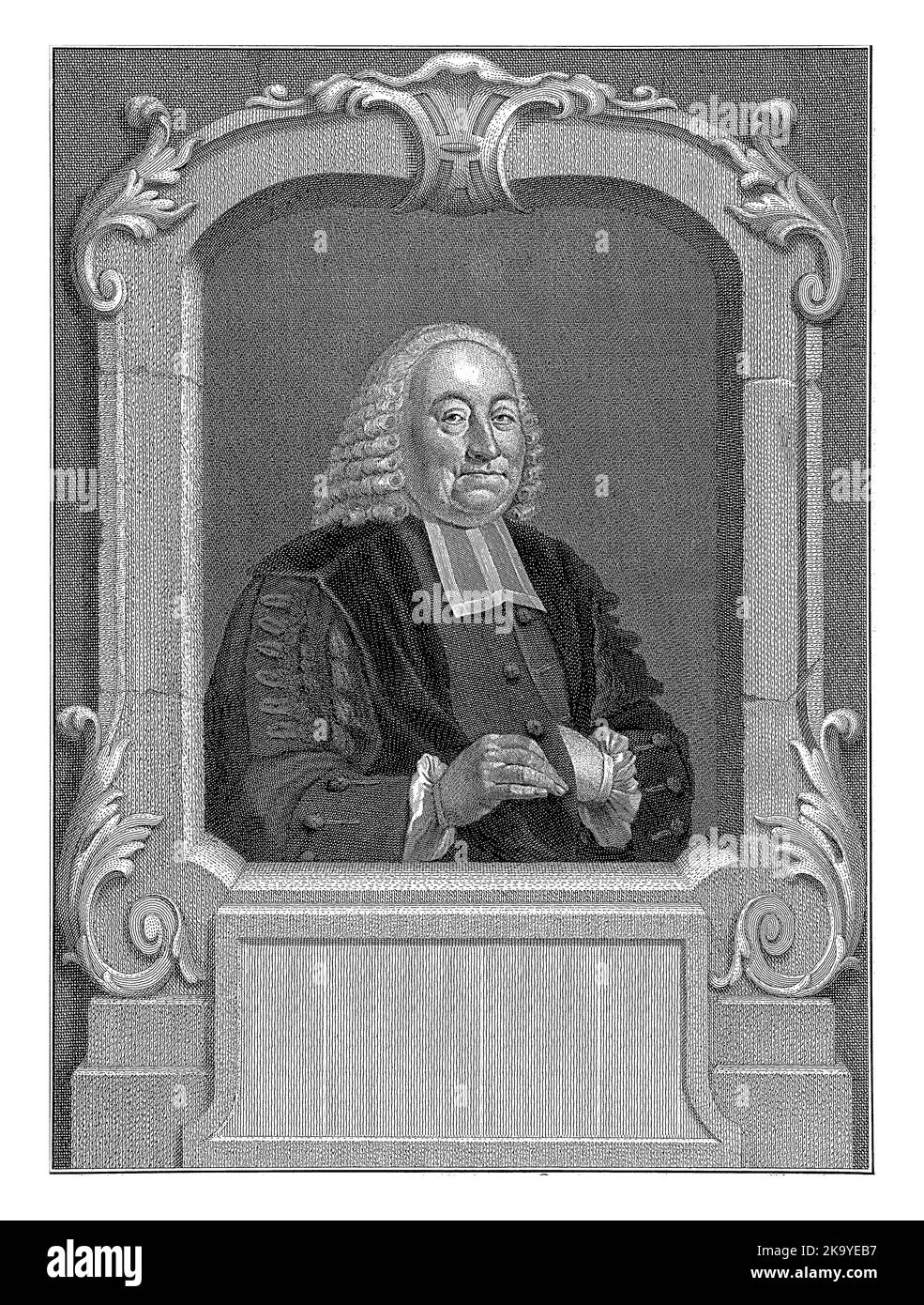 Portrait of Gijsbertus Matthias Elsnerus, Jacob Houbraken, after Jan ...