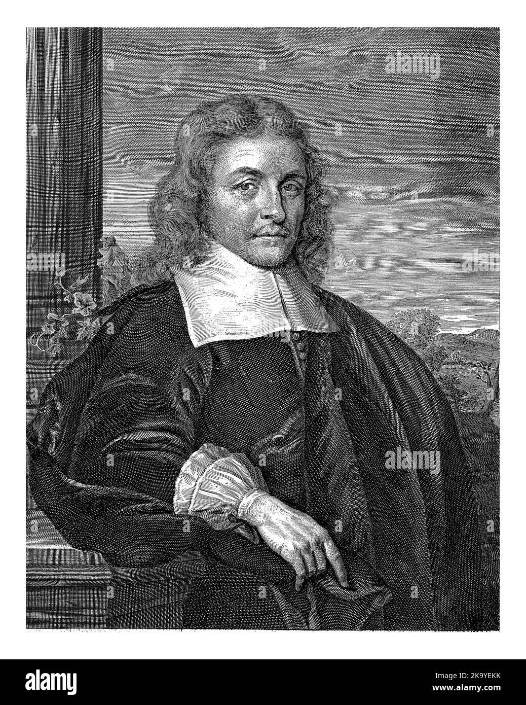 Portrait of Petrus Bortius, Hendrik Bary, 1657 - 1707 Stock Photo - Alamy
