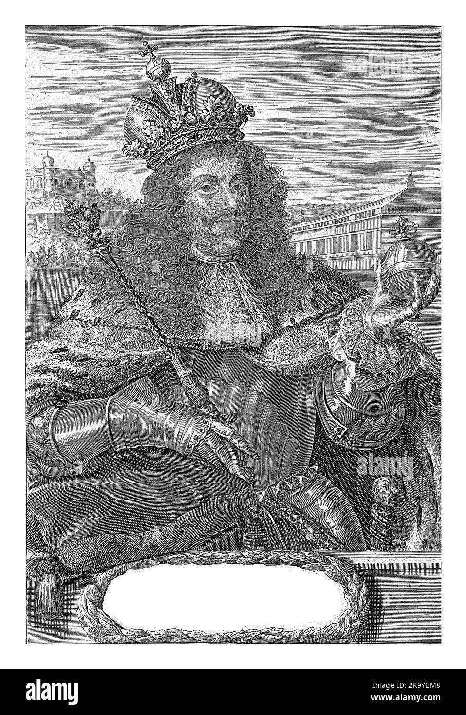 Portrait of the emperor with scepter and orb in his hands. Leopold ...