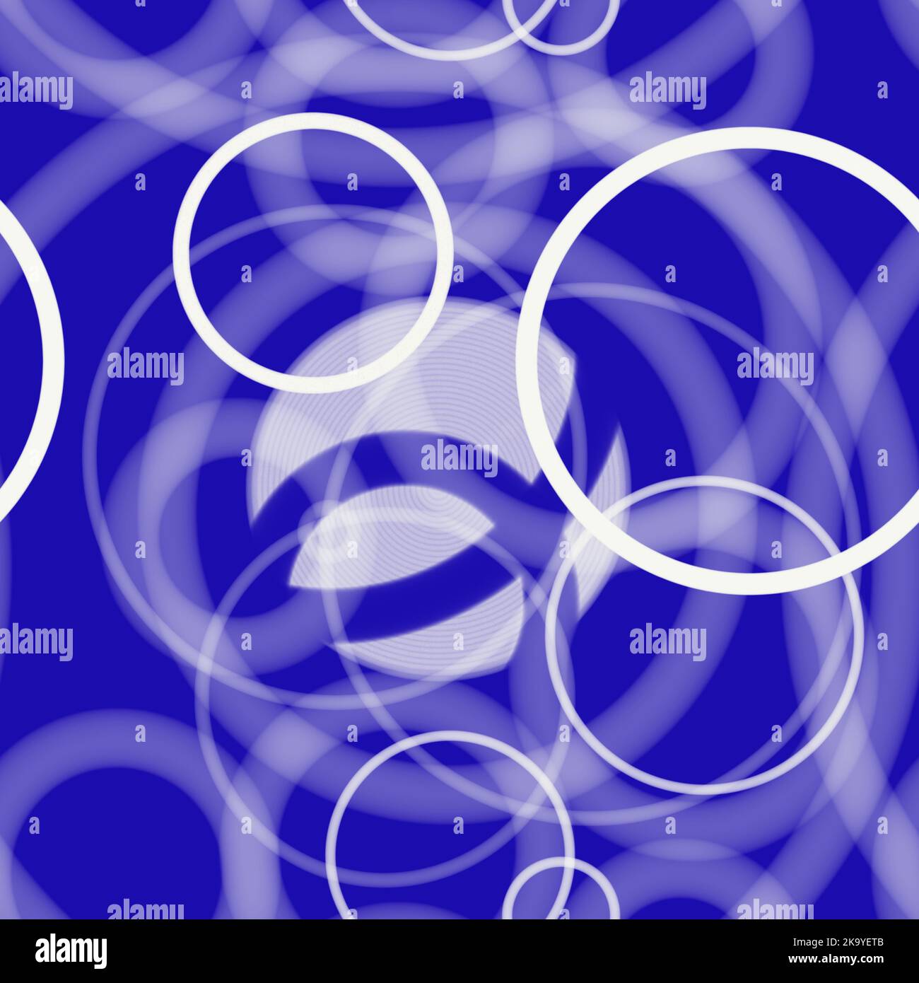 Geometric abstract seamless pattern random arranged white rings on ...