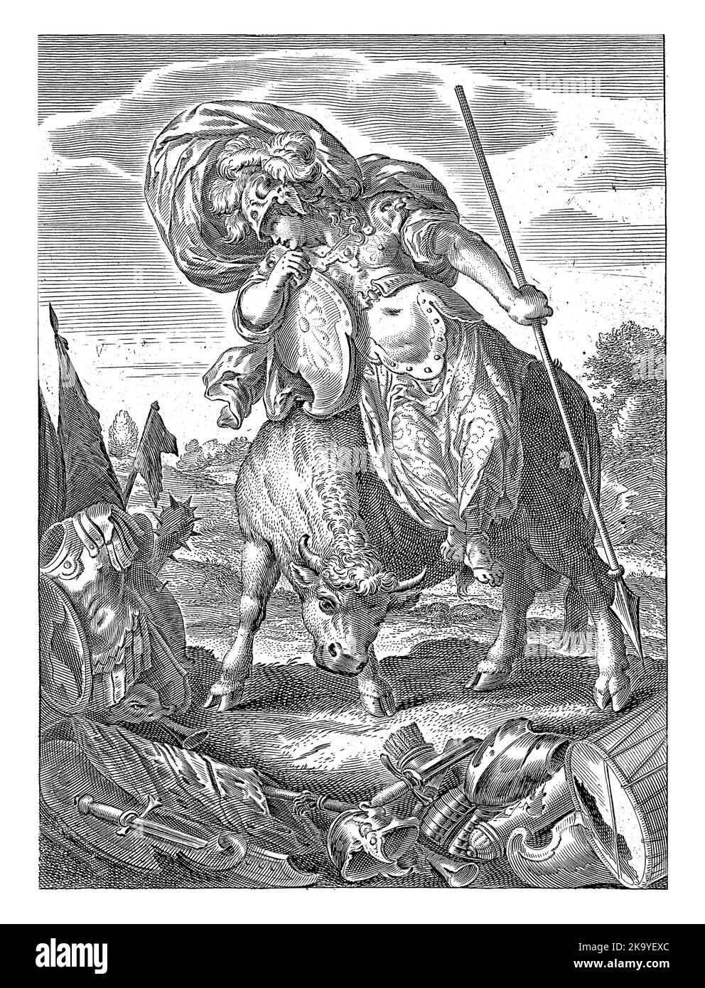 Female personification of the continent of Europe represented as a ...