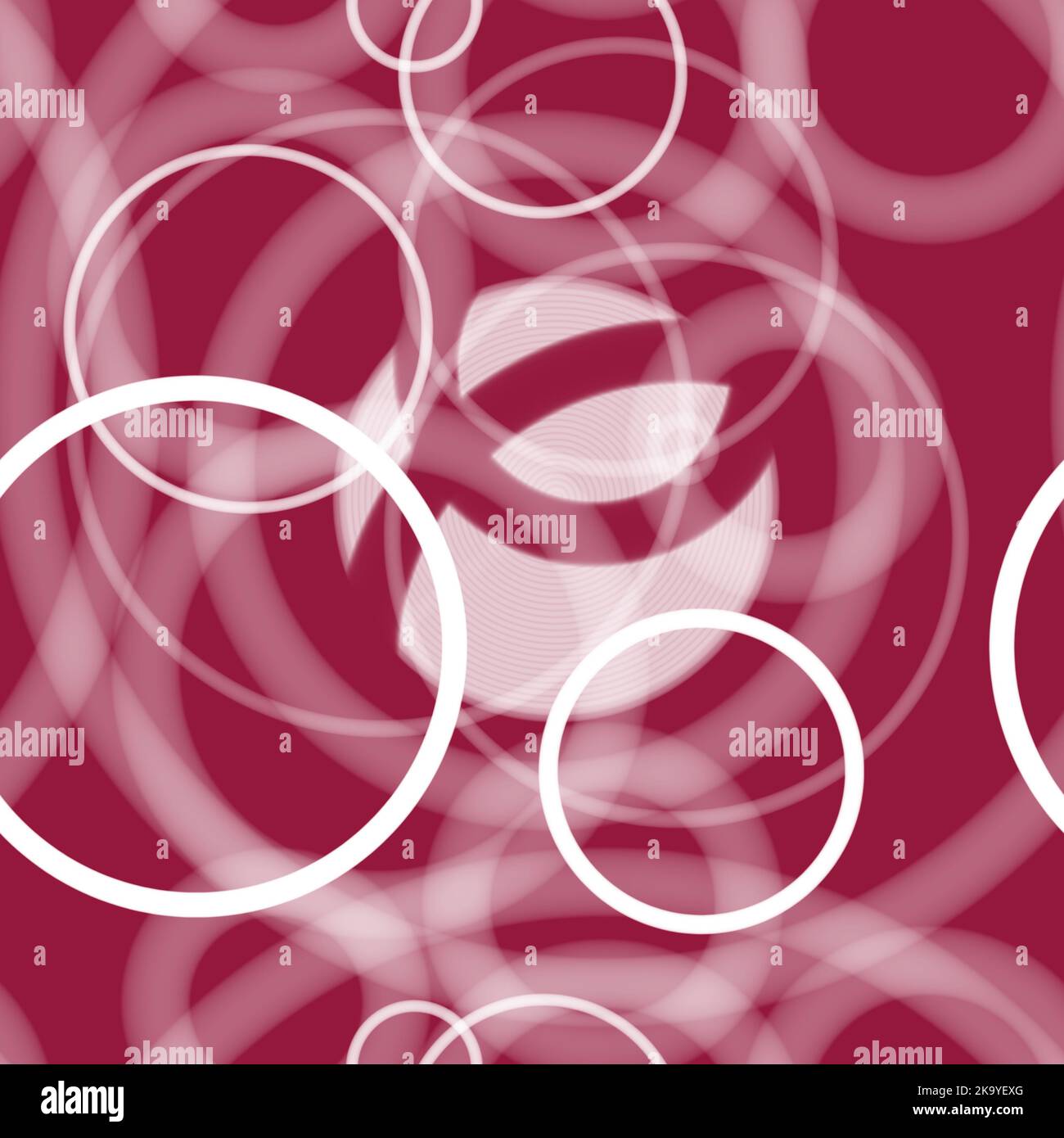 Geometric abstract seamless pattern random arranged white rings on ...
