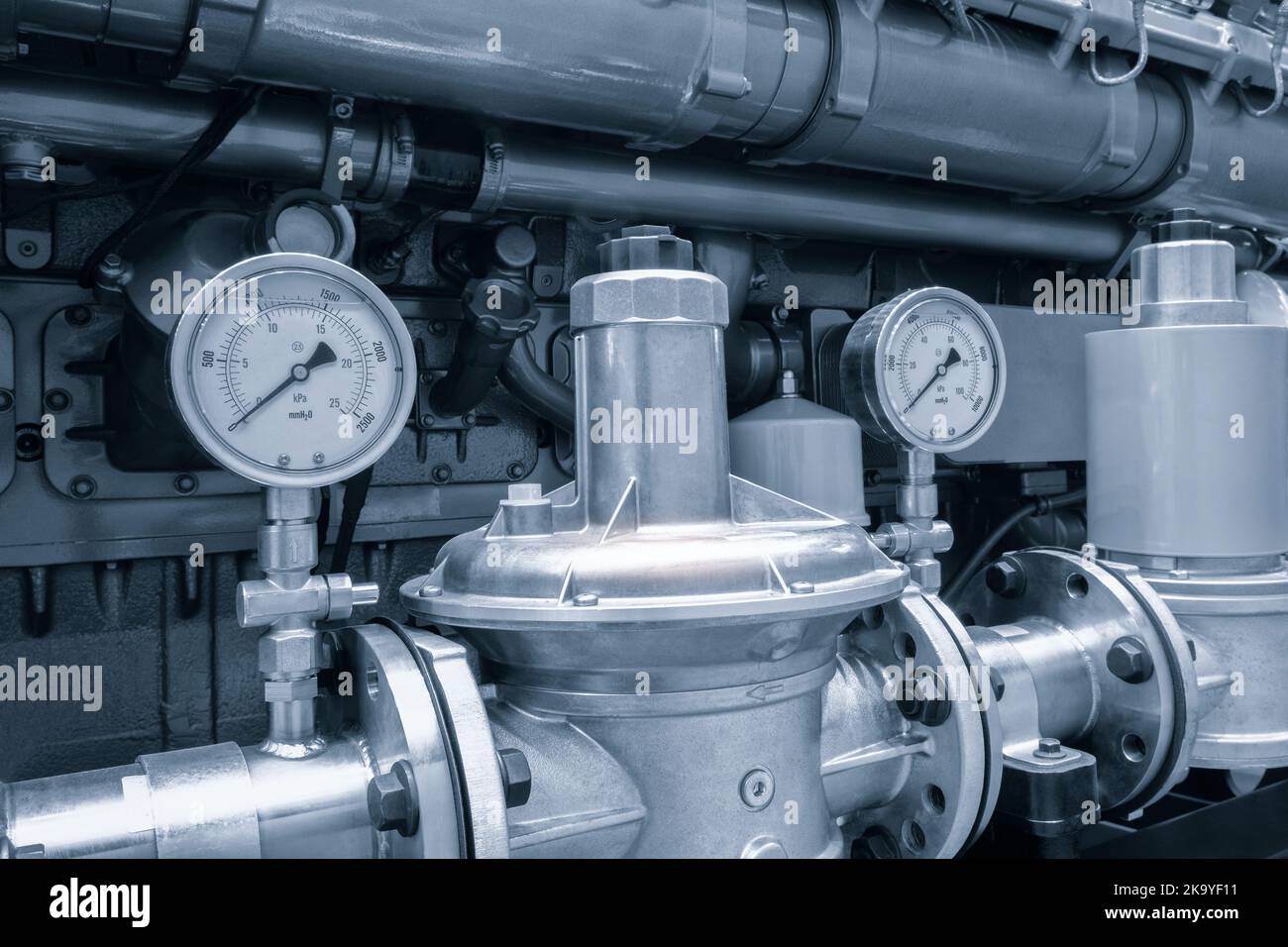 Modern high-tech and efficient engine, gas diesel generator Stock Photo ...