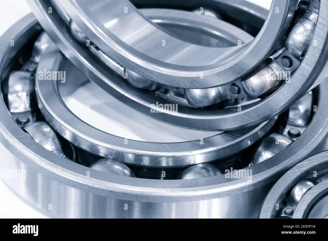 roller bearings on white background, blank for creativity close-up ...