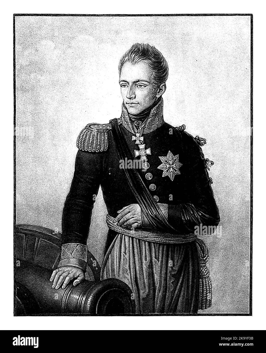 Portrait of King Willem II, Willem Grebner, after Mattheus Ignatius van ...