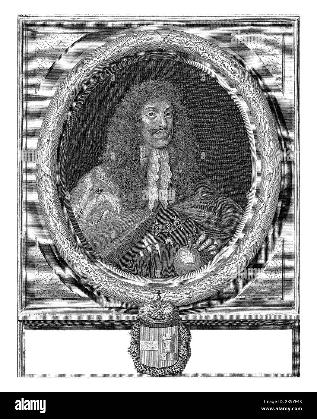 Portrait in oval frame of Leopold I, Emperor of the Holy Roman Empire ...