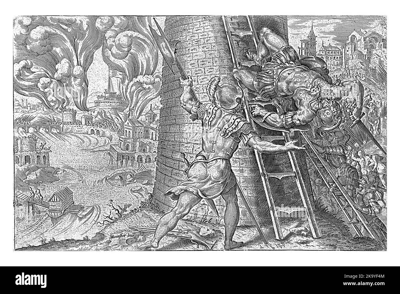 The Siege of Rome (1527). General Charles de Bourbon falls from a ... The Siege of Rome (1527). General Charles de Bourbon falls from a ...