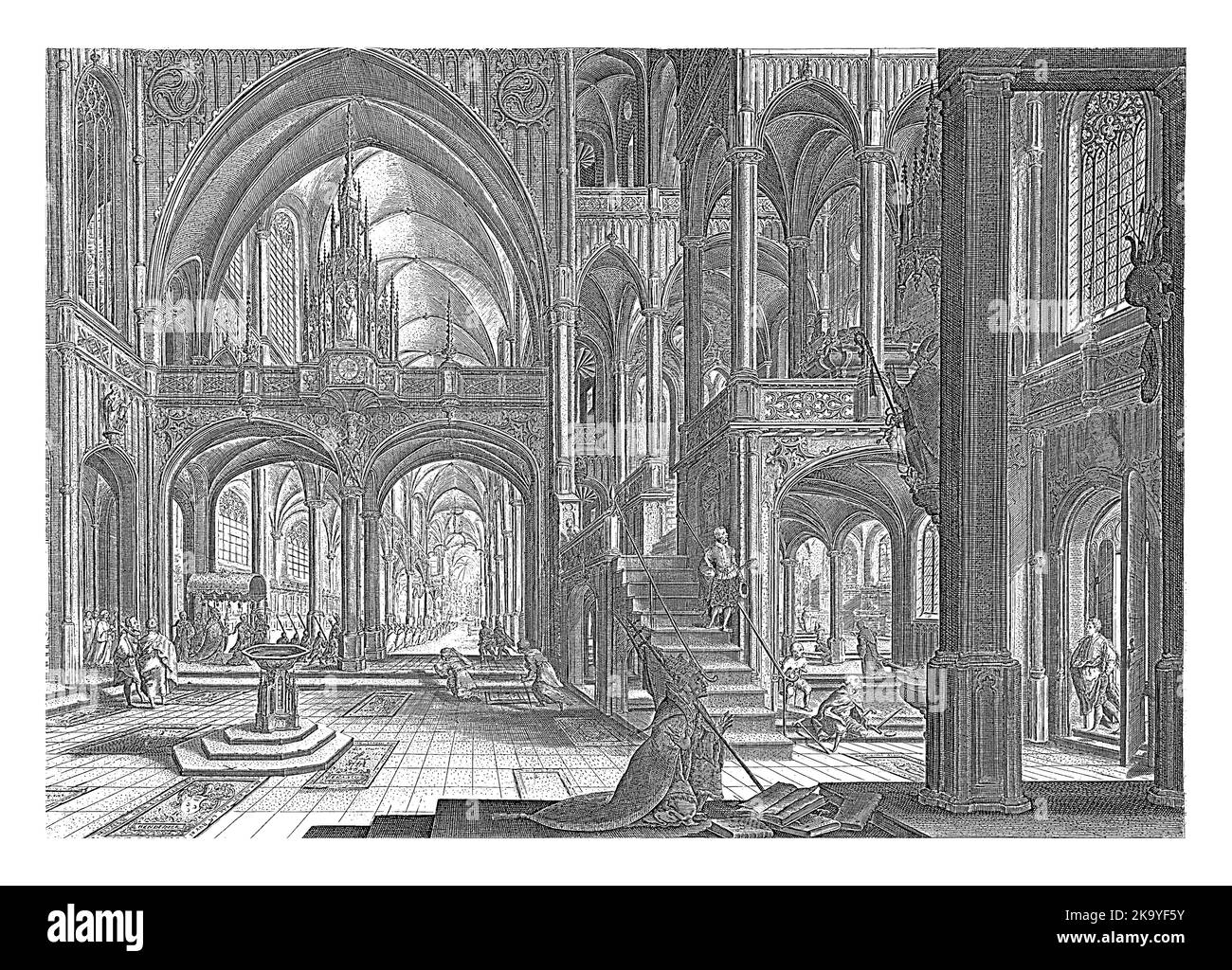 Interior of the Archbasilica of Saint John Lateran, Rome. In the margin ...