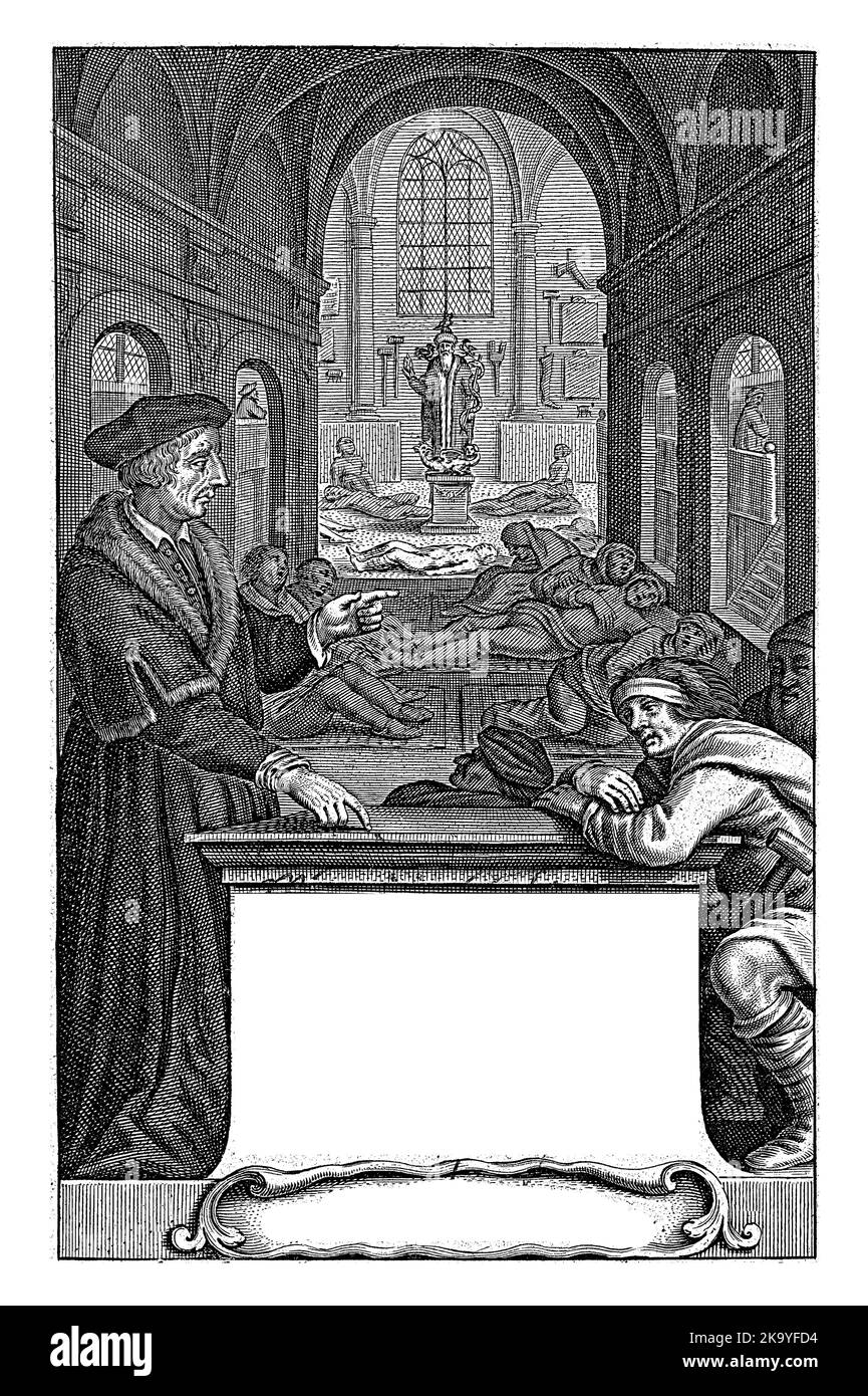Physician Johannes Fernelius speaks to the sick in the ward where the ...