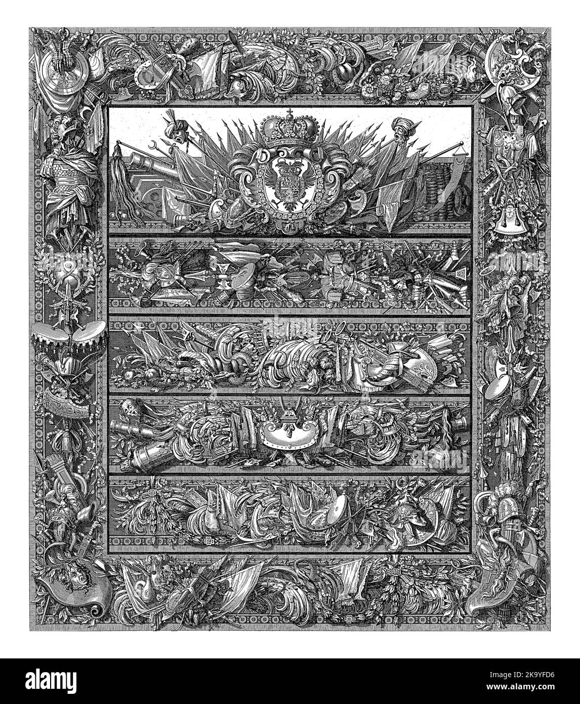 War trophies and the coat of arms of Charles V of Habsburg, anonymous ...