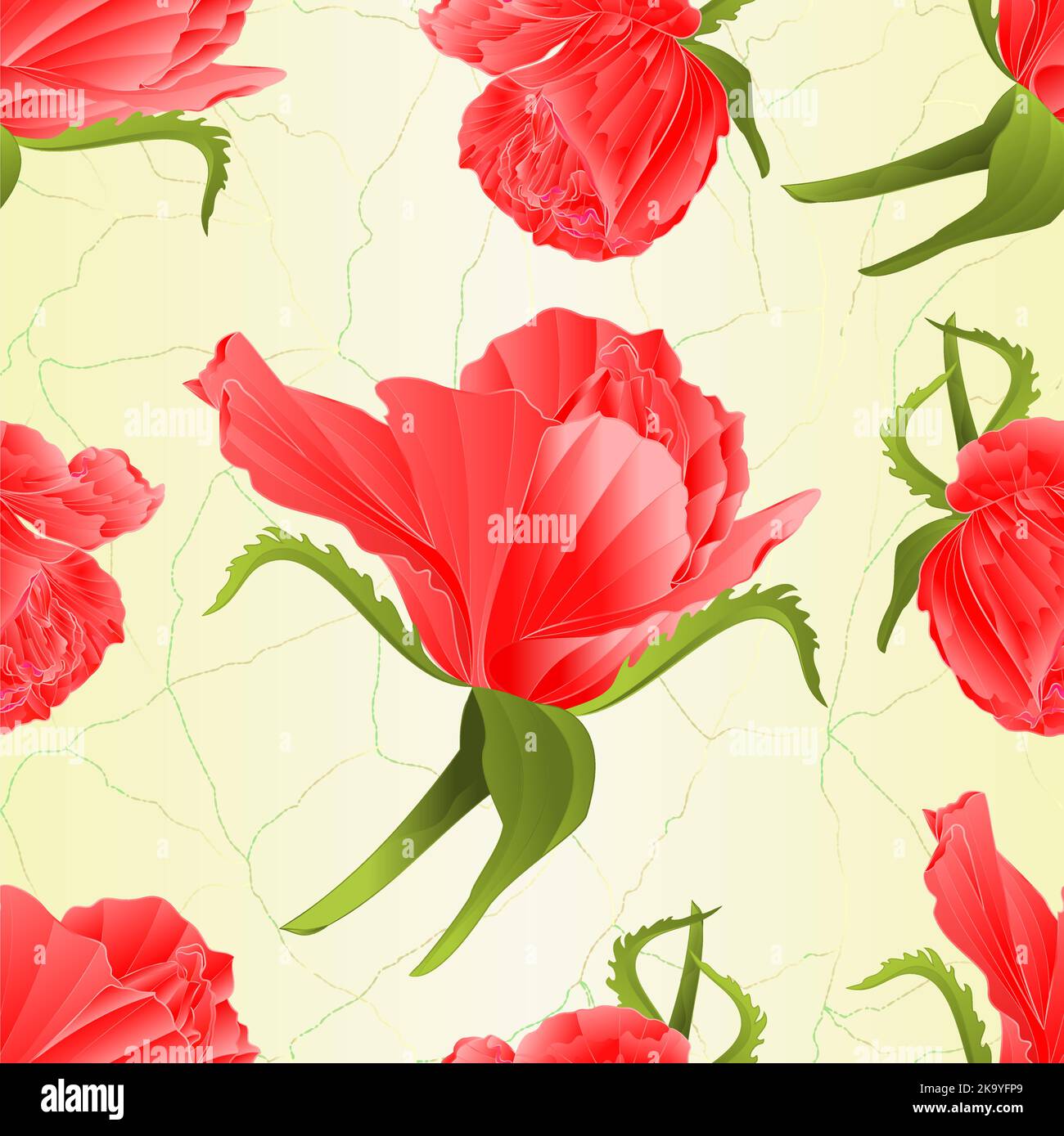 Seamless texture pink rose and leaves vintage on a white background vector illustration editable ...